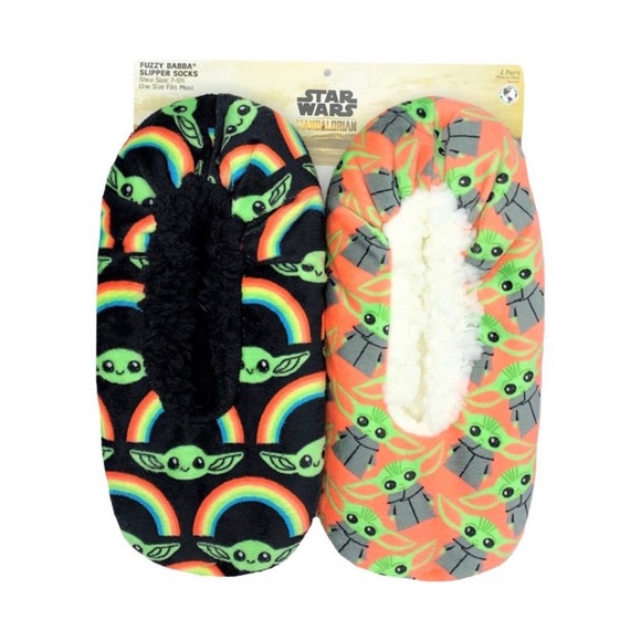 Fuzzy Babba | Shoes | Star Wars Grogu The Mandalorian Slipper Socks ...